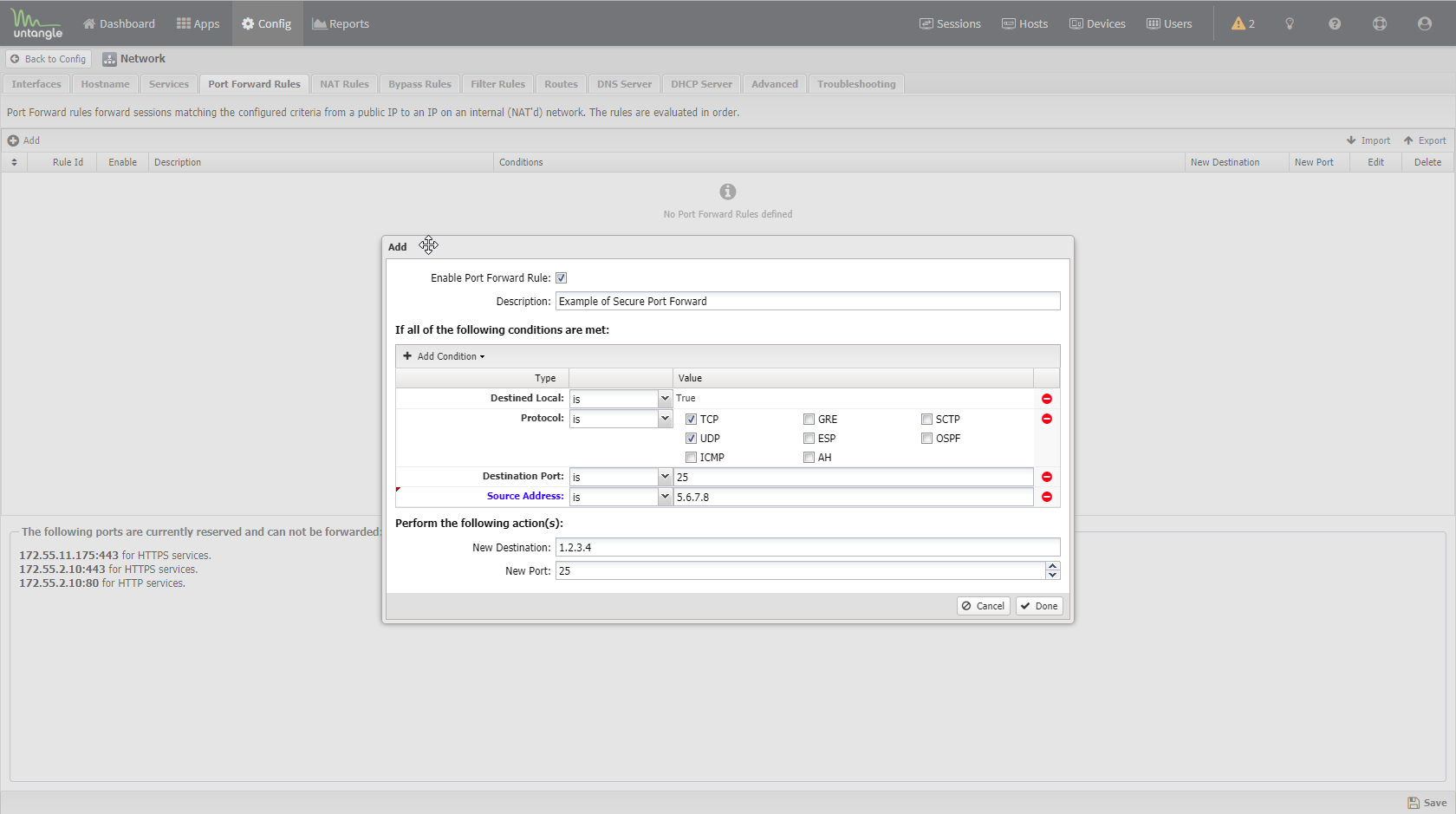 Locking Down Port Forwards – Edge Threat Management Support - Arista