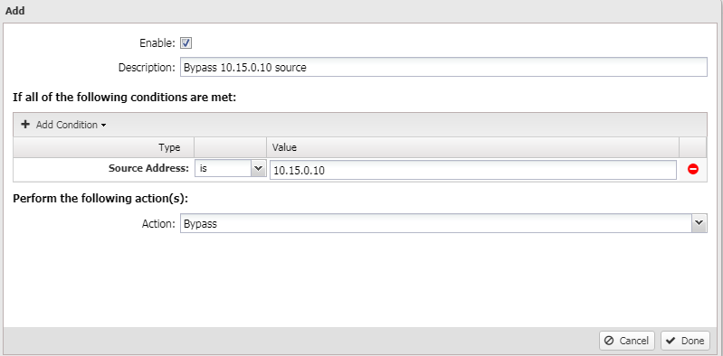 How to bypass traffic from filtering – Edge Threat Management Support ...